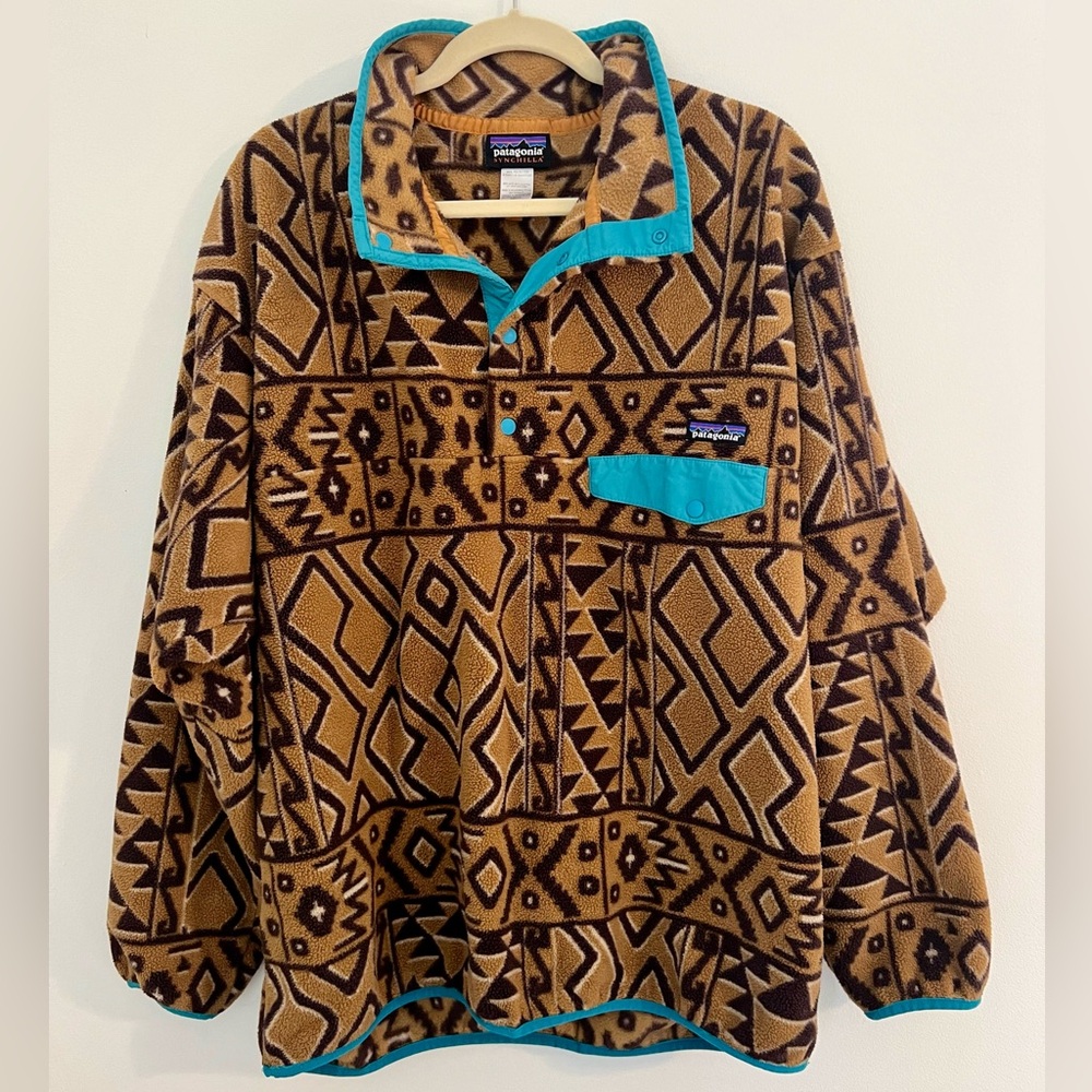 Rare Vintage Patagonia Montana Siete Aztec Synchilla - Gem